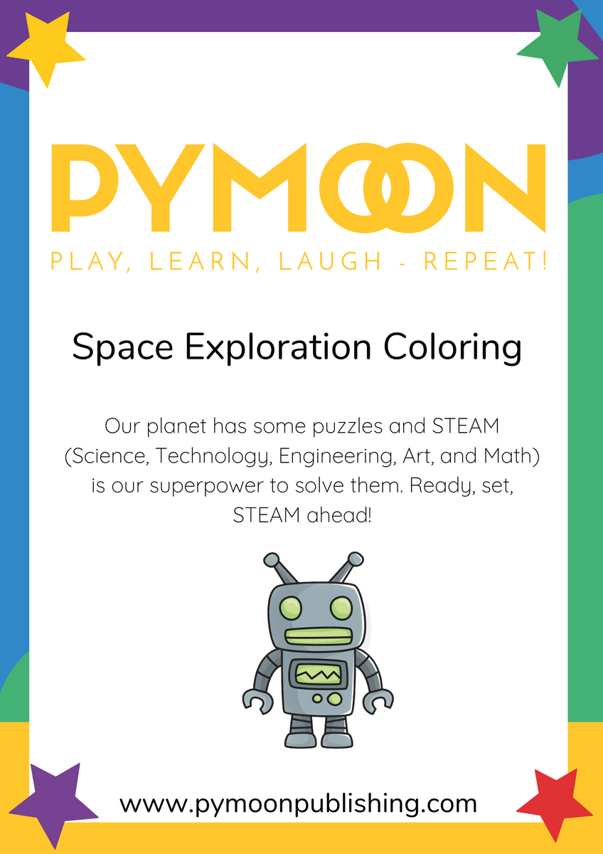 Space Exploration Coloring – Pymoon - Pymoon Dyslexia Friendly Books